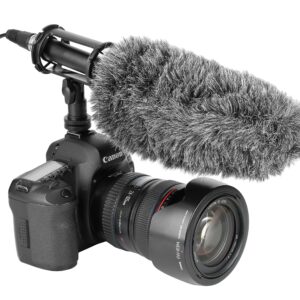 Movo WS-S1000 Furry Outdoor Deadcat Windscreen for Shotgun Microphones up to 7-inch (18cm) Long - Fits Rode VideoMic, NTG-2, Sennheiser ME66, Audio-Technica AT-897 and More