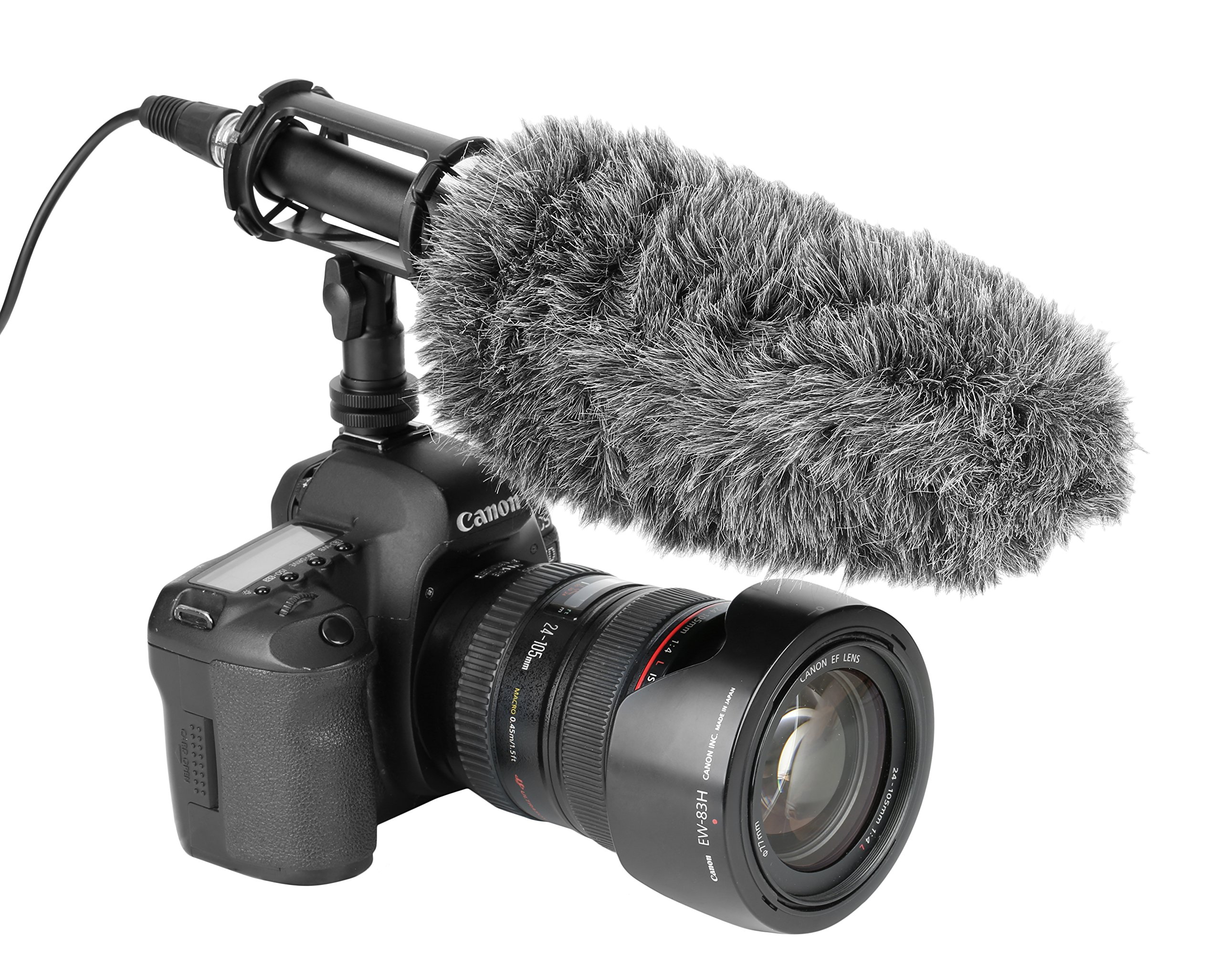 Movo WS-S1000 Furry Outdoor Deadcat Windscreen for Shotgun Microphones up to 7-inch (18cm) Long - Fits Rode VideoMic, NTG-2, Sennheiser ME66, Audio-Technica AT-897 and More