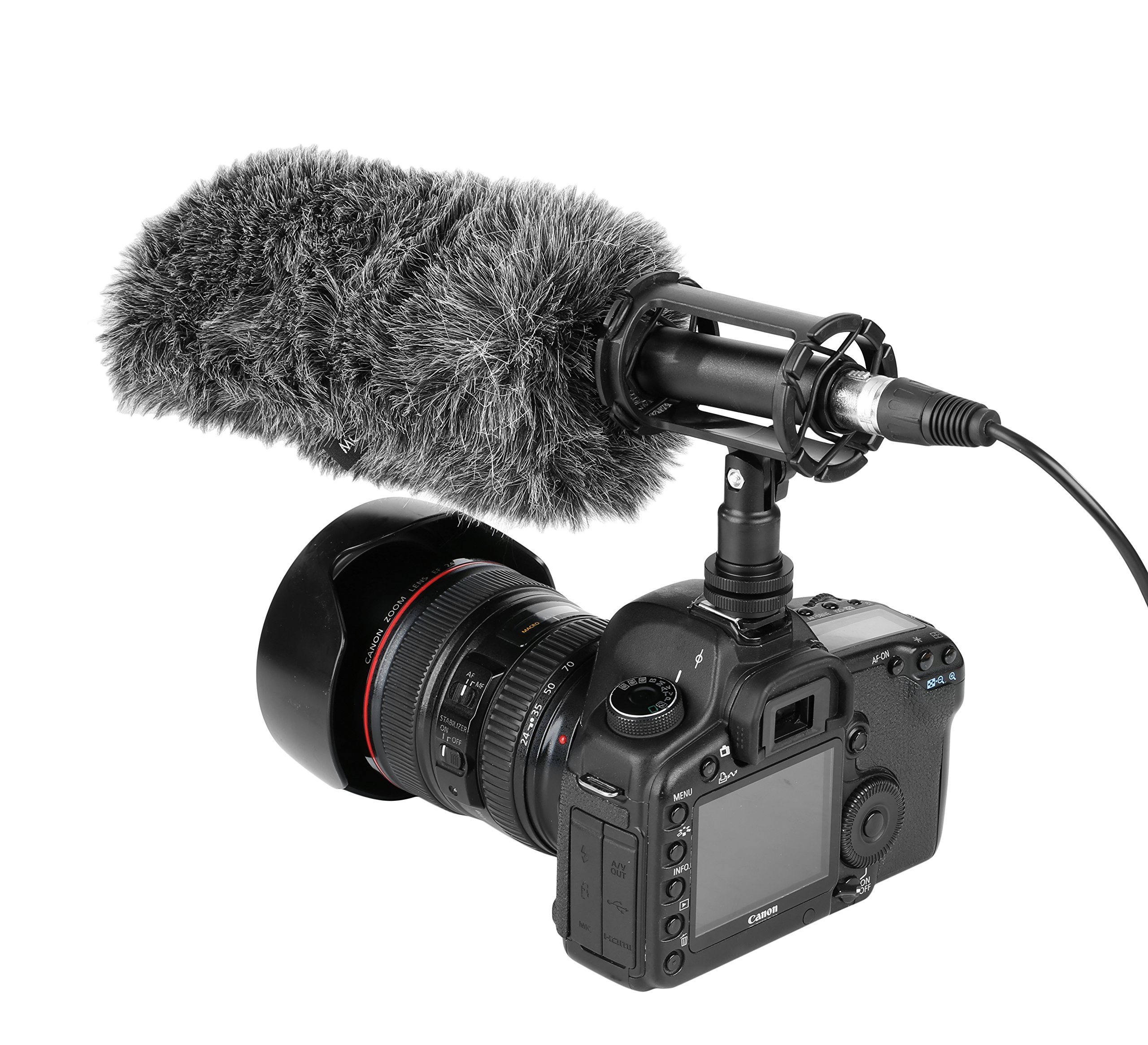 Movo WS-S1000 Furry Outdoor Deadcat Windscreen for Shotgun Microphones up to 7-inch (18cm) Long - Fits Rode VideoMic, NTG-2, Sennheiser ME66, Audio-Technica AT-897 and More