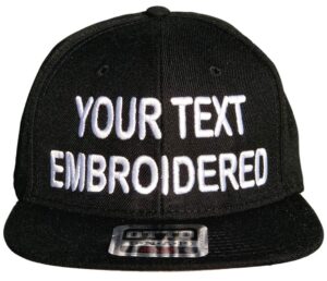 custom snapback hat otto embroidered your own text flatbill bill snapback (black)