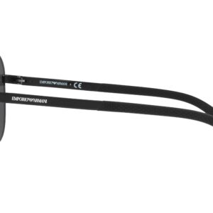 Emporio Armani Men's EA2059 Aviator Sunglasses, Matte Black/Grey, 61 mm