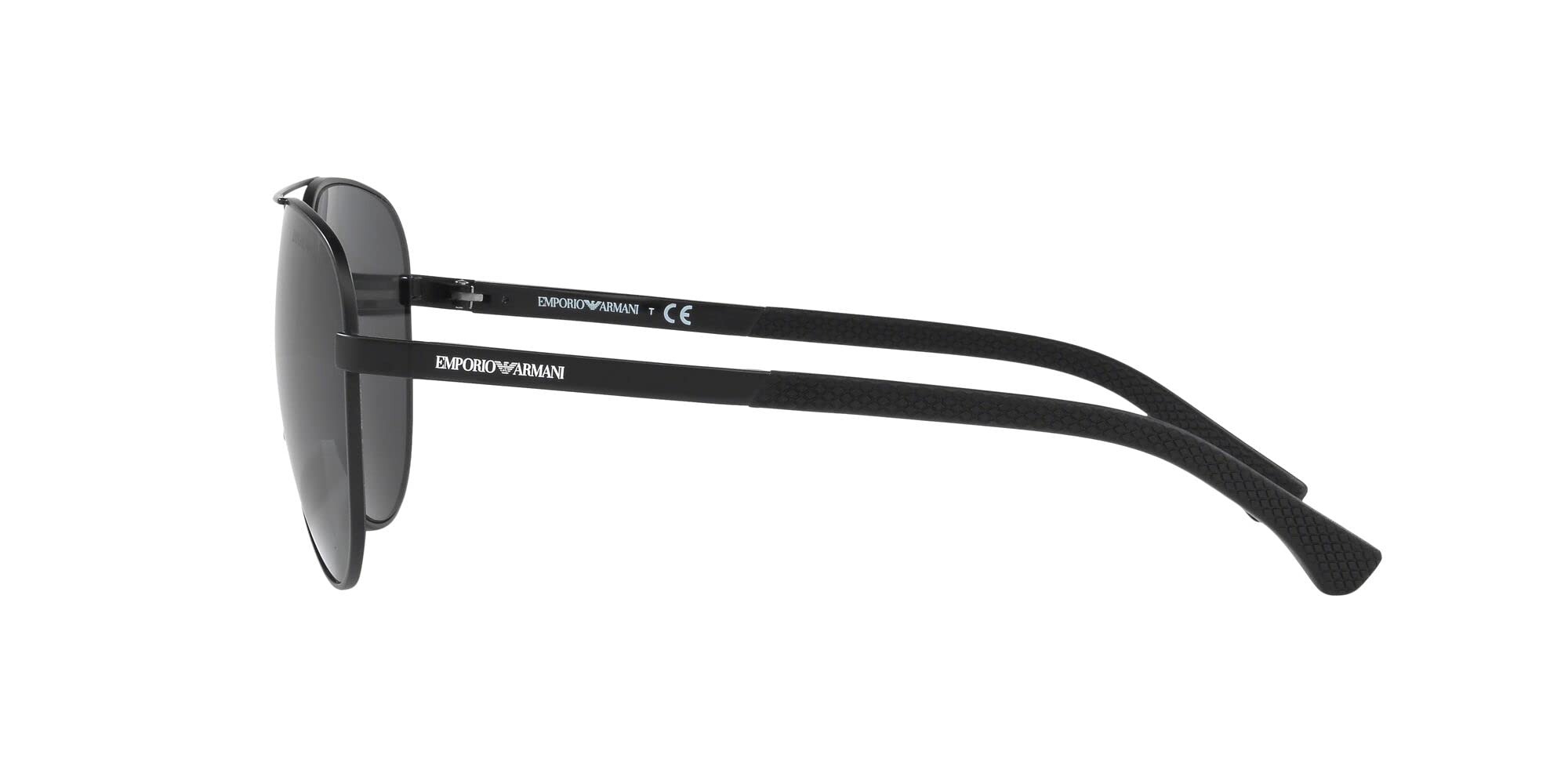 Emporio Armani Men's EA2059 Aviator Sunglasses, Matte Black/Grey, 61 mm