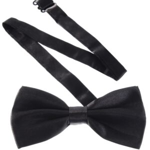 Sumind Men's Pre-Tied Bow Ties Tux Bowtie Adjustable Formal Neck Bowtie for Parties (Black, 1 Piece)