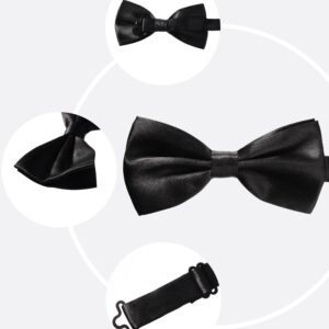 Sumind Men's Pre-Tied Bow Ties Tux Bowtie Adjustable Formal Neck Bowtie for Parties (Black, 1 Piece)