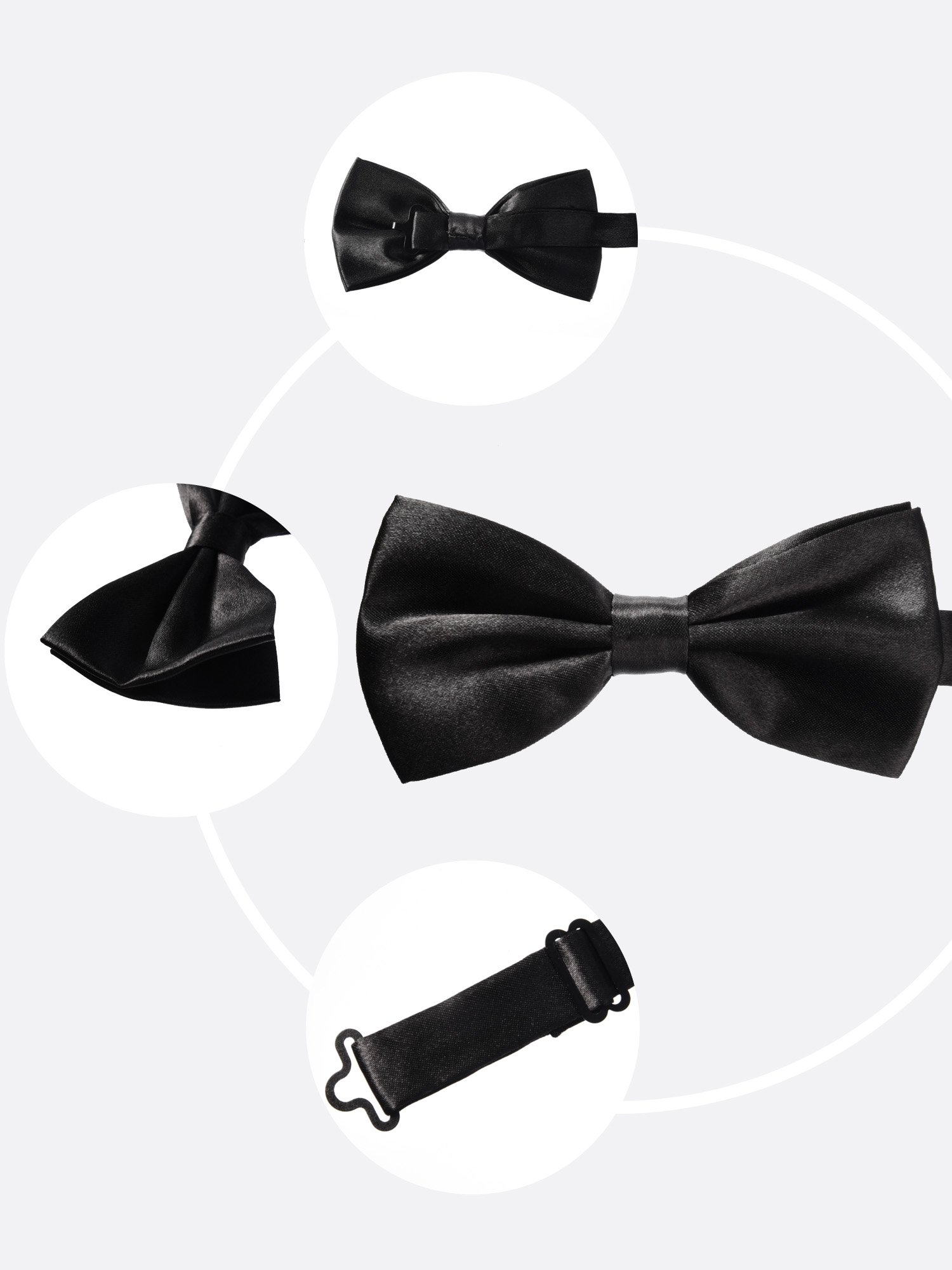 Sumind Men's Pre-Tied Bow Ties Tux Bowtie Adjustable Formal Neck Bowtie for Parties (Black, 1 Piece)