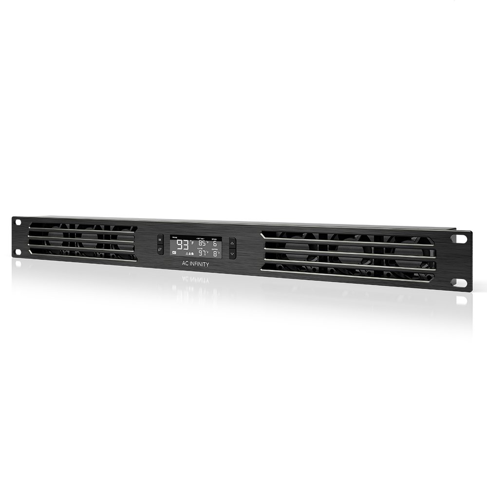 AC Infinity CLOUDPLATE T1, Rack Mount Fan Panel 1U, Exhaust Airflow, for Cooling AV, Home Theater, Network 19” Racks