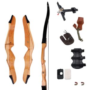 sinoart 70" takedown recurve bow adult archery competition athletic bow weights 14-40 lb right handed archery kit for outdoor training hunting shooting(24lbs, right hand)