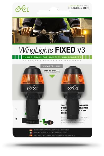 CYCL Wing Lights Fixed V3 - Turning Signals for Bicycle Turn Signals for E-Scooters 11.8x8x3.2cm