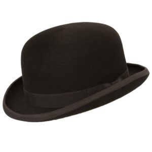 9th street fleming firm felt derby bowler hat 100% wool (black, x-large (fits 7 1/2 to 7 5/8))