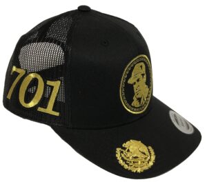 capsnmore el chapo guzman hat black mesh snapback 4 logos