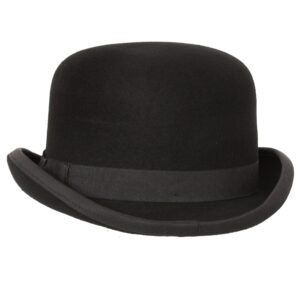 9th Street Fleming Firm Felt Derby Bowler Hat 100% Wool (Black, X-Large (fits 7 1/2 to 7 5/8))