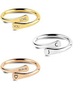 mignonandmignon personalized wrap ring engraved for women double name date for couples pinky ring for men stackable customize mothers day gift -rwr