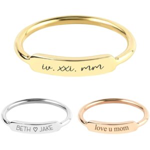 mignonandmignon custom name ring for mom, grandma, daughter stackable ring wedding bridesmaids gifts - rdb