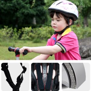 Girl Helmet for Bike,Kids Bike Pink Helmet for Girls Approximately Ages 3-10 Years Adjuastable and Multi-Sport, from Toddler to Kids CPSC Certicated