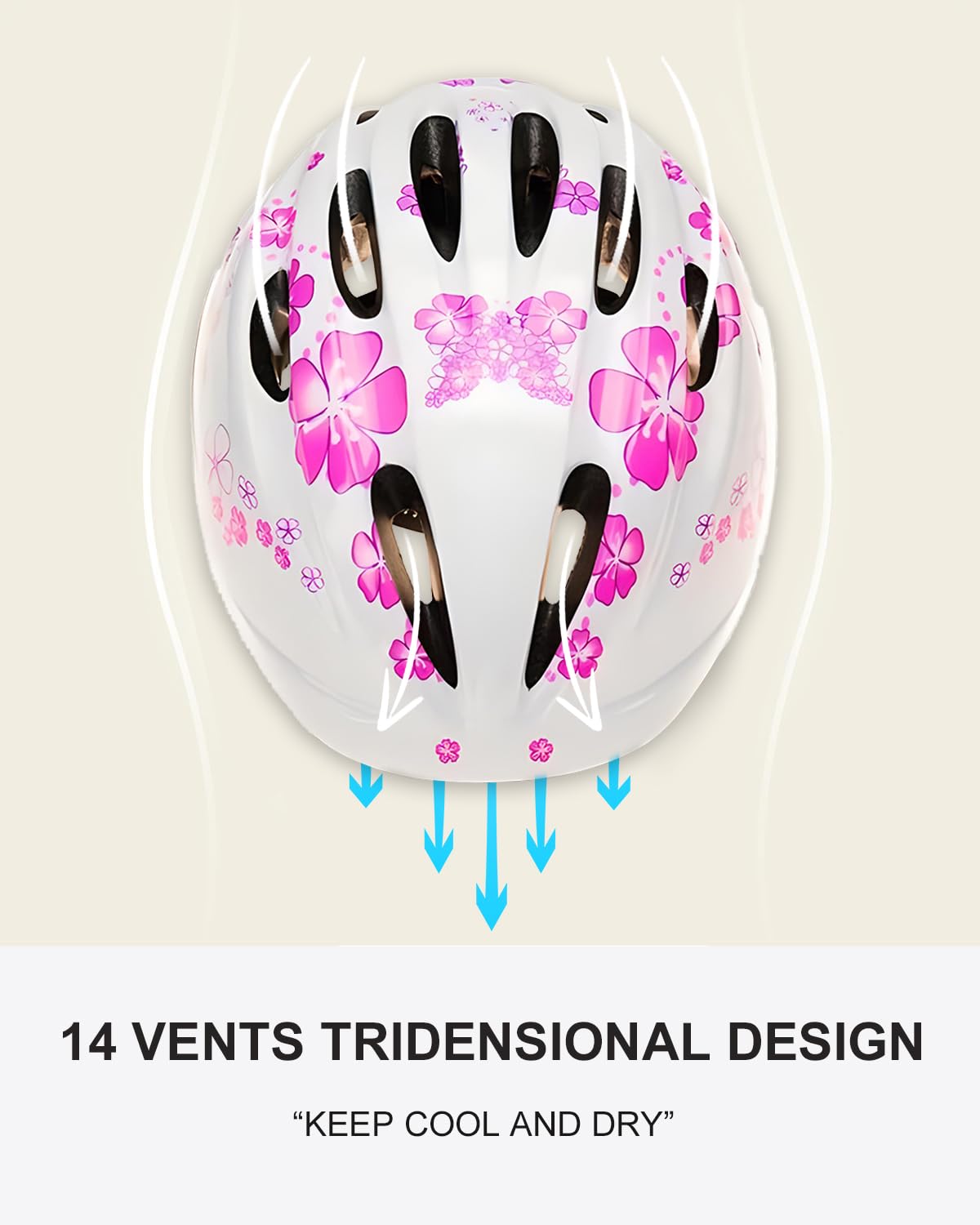 Girl Helmet for Bike,Kids Bike Pink Helmet for Girls Approximately Ages 3-10 Years Adjuastable and Multi-Sport, from Toddler to Kids CPSC Certicated