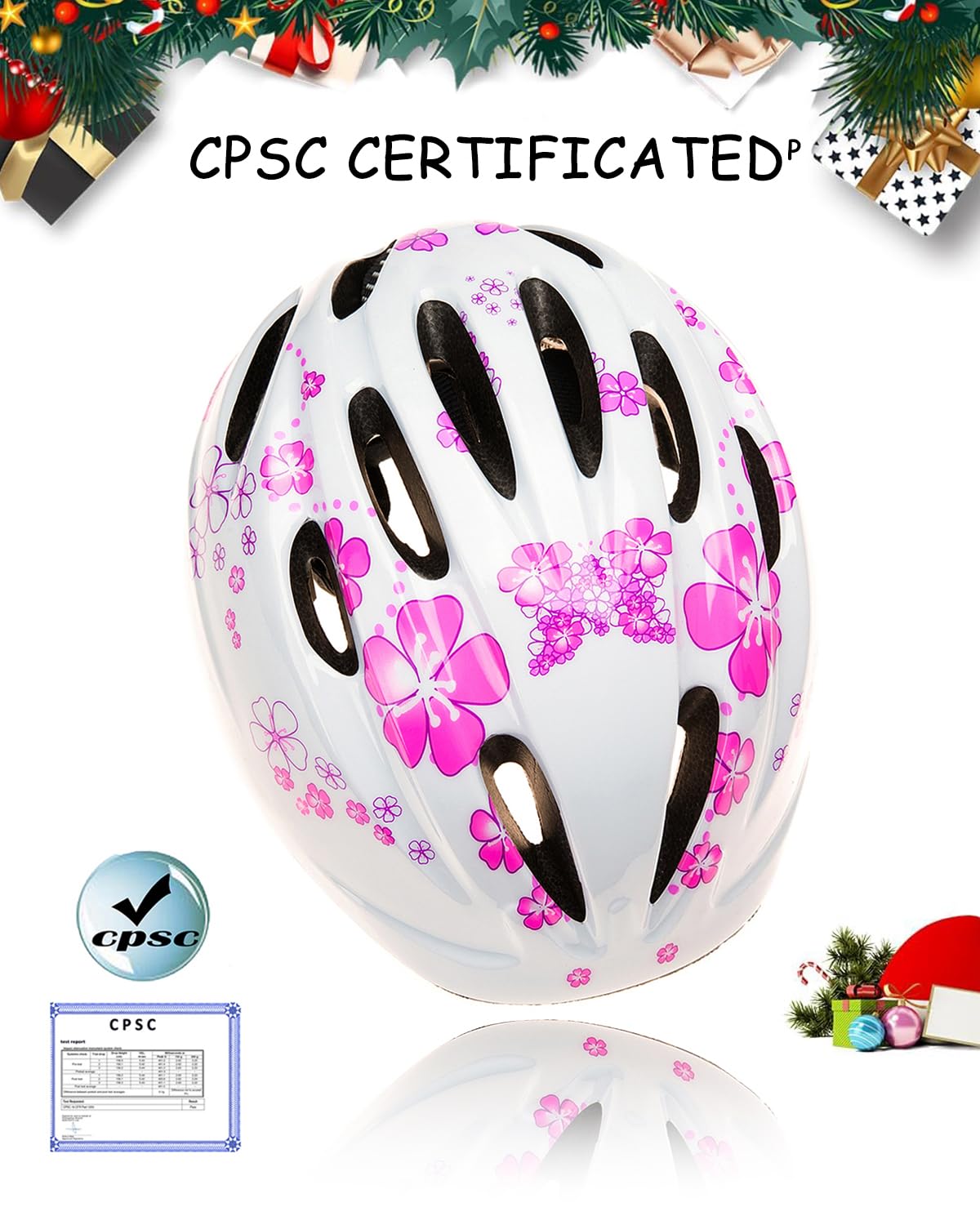 Girl Helmet for Bike,Kids Bike Pink Helmet for Girls Approximately Ages 3-10 Years Adjuastable and Multi-Sport, from Toddler to Kids CPSC Certicated