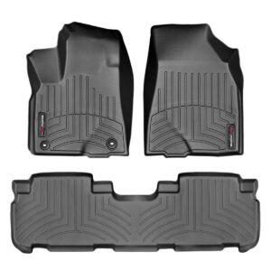 WeatherTech Custom Fit FloorLiners for Toyota Highlander - 1st & 2nd Row (44632-1-2), Black