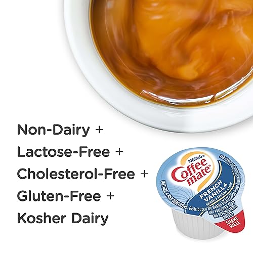 Nestle Coffee mate Coffee Creamer, French Vanilla, Liquid Creamer Singles, Non Dairy, No Refrigeration, Box of 360