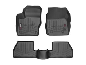 weathertech custom fit floorliners for ford focus rs - 1st & 2nd row (449791-440752), black