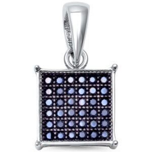 oxford diamond co sterling silver square simulated black onyx pendant