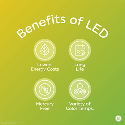 GE Reveal HD+ LED Light Bulbs, 40 Watt, A19 (2 Pack)