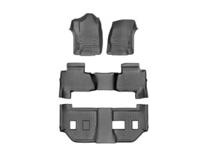 weathertech custom fit floorliners for suburban, yukon xl - full set (44607-1-8-9), black