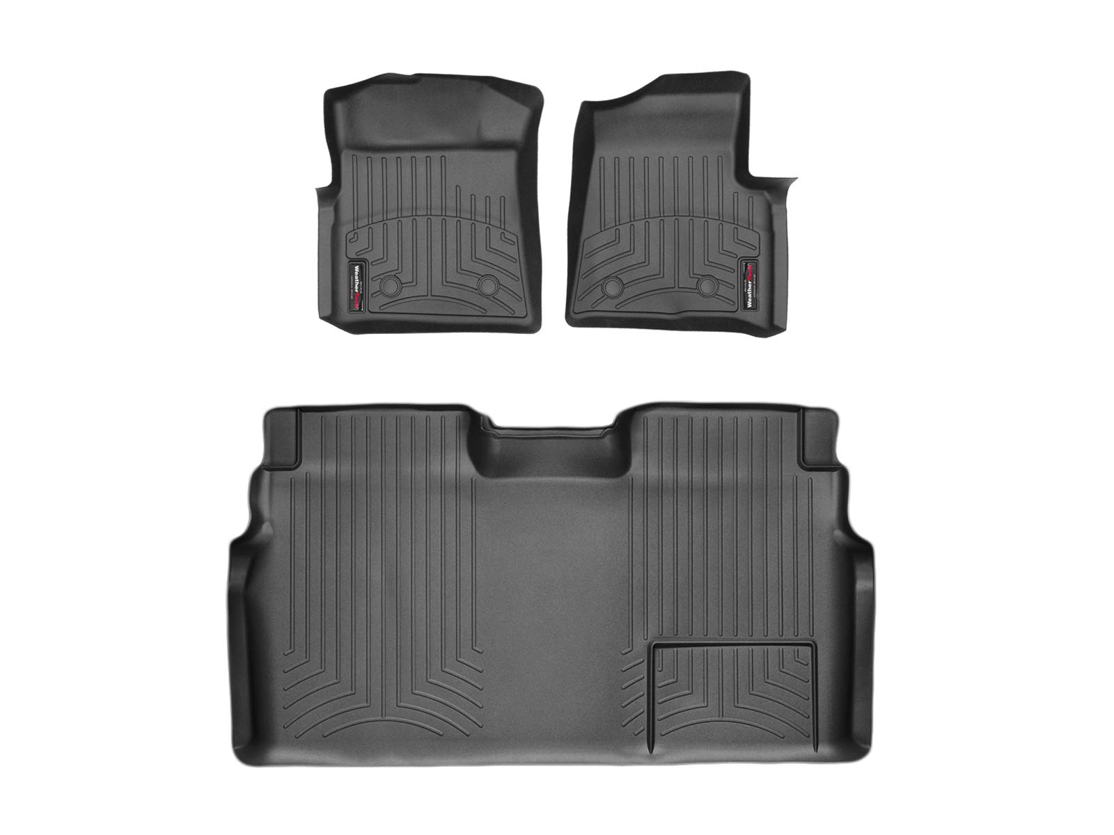 WeatherTech Custom Fit FloorLiners for Ford F-150 (CrewCab) w/o Manual Shifter - 1st & 2nd Row (446131-441793), Black