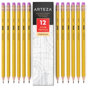 ARTEZA HB Pencils #2, Pack of 180, Wood-Cased Graphite Pencils in Bulk, Pre-Sharpened, Office and School Supplies for Exams, Classrooms, Students