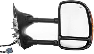 dependable direct right passenger side mirror for 2001-2005 ford excursion, 2003-2007 ford super duty - f-250, f-350, f-450, f-550 - power operated, manual folding replacement mirror - fo1321268