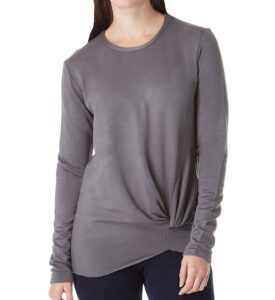 stateside fleece twist pullover charcoal