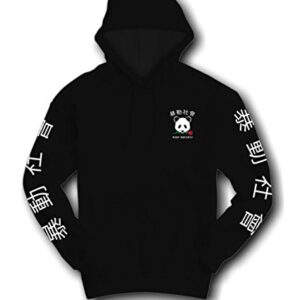 Riot Society Panda Rose Mens Graphic Pullover Hoodie Sweatshirt, Perfect Sweater for the Champion to Wear Into the AM - Black, X-Large