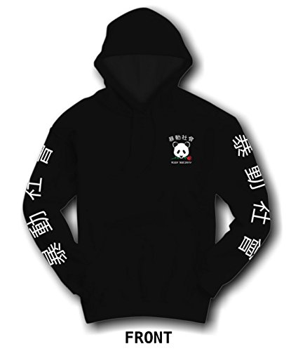 Riot Society Panda Rose Mens Graphic Pullover Hoodie Sweatshirt, Perfect Sweater for the Champion to Wear Into the AM - Black, X-Large