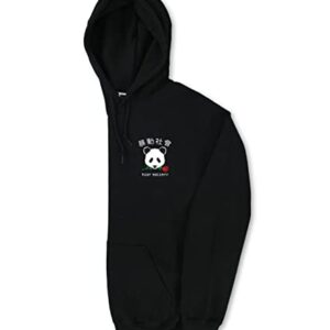 Riot Society Panda Rose Mens Graphic Pullover Hoodie Sweatshirt, Perfect Sweater for the Champion to Wear Into the AM - Black, X-Large