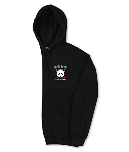 Riot Society Panda Rose Mens Graphic Pullover Hoodie Sweatshirt, Perfect Sweater for the Champion to Wear Into the AM - Black, X-Large