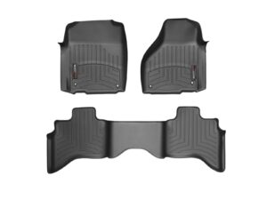 weathertech custom fit floorliners for ram truck 1500, ram truck 1500 classic, ram 1500, ram 1500 classic - 1st & 2nd row (444651-442162), black