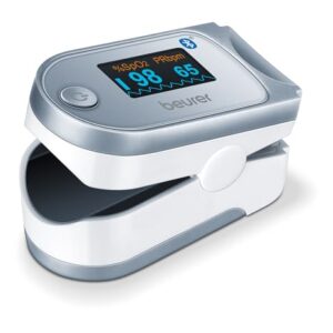 Beurer Bluetooth Digital fingertip Pulse Oximeter, Blood Oxygen Saturation & Pulse Rate Monitor with Accessories, 1 Count