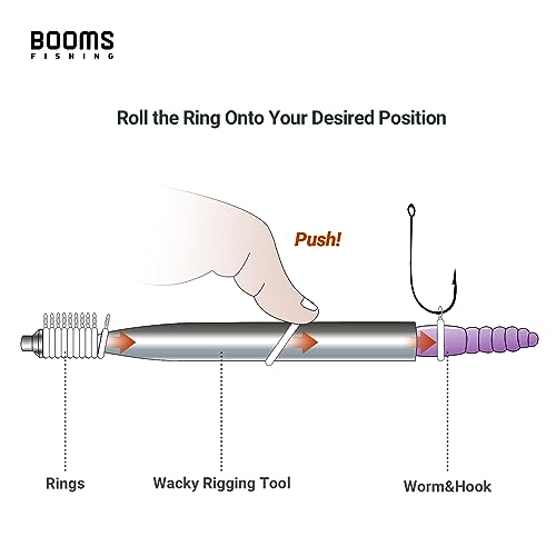 Booms Fishing WR1 Wacky Rig Tool with 110pcs O-Rings for Worms