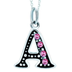 lovelyjewelry initial pink letter a alphabet initial charms bead necklace pendant