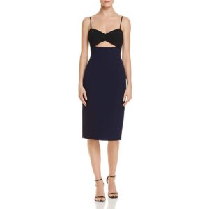 jill jill stuart women's color block bodycon, black/midnight blue, 0