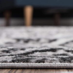 Unique Loom Sofia Collection Area Rug - Grace (6' 1" x 9', Dark Gray/ Gray)