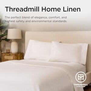 Threadmill 100% Supima Cotton Sheets King Size - 1200 Thread Count, 4Pc King Size Sheets Set, Smooth Sateen Weave King Sheets, Ultra Luxury Bed Sheets, 17" Deep Pocket King Sheet Set - White Sheets