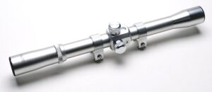 hammers rimfire 22 rifle scope 4x20 with dovetail ring brushed silver chrome finish