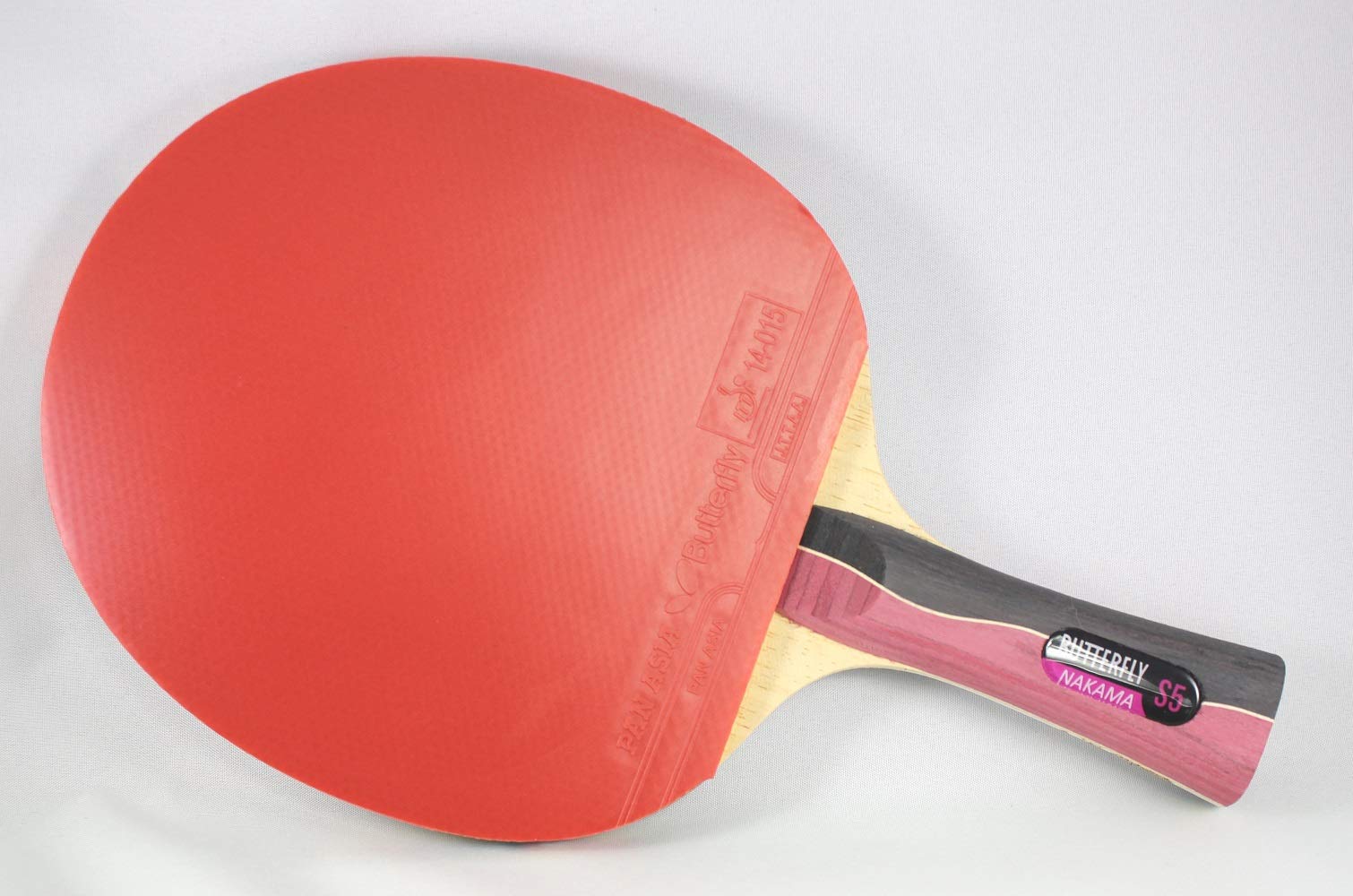 Butterfly Nakama S-5 Table Tennis Racket - Carbon Blade - Pan Asia 2.1mm Rubbers - ITTF Approved