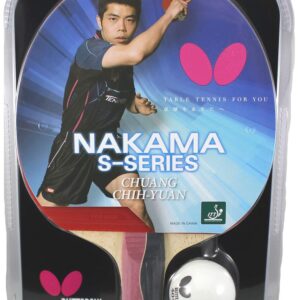 Butterfly Nakama S-5 Table Tennis Racket - Carbon Blade - Pan Asia 2.1mm Rubbers - ITTF Approved