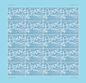 2017 love skywriting wedding sheet of 20 forever stamps scott 5155