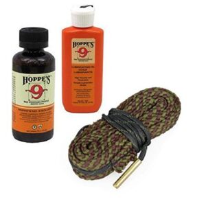 45 caliber gun/pistol cleaning kit including cleaner and lube oil and gun cleaning snake