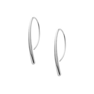 skagen women's kariana silver-tone stainless steel threader drop earrings (model: skj1057040)