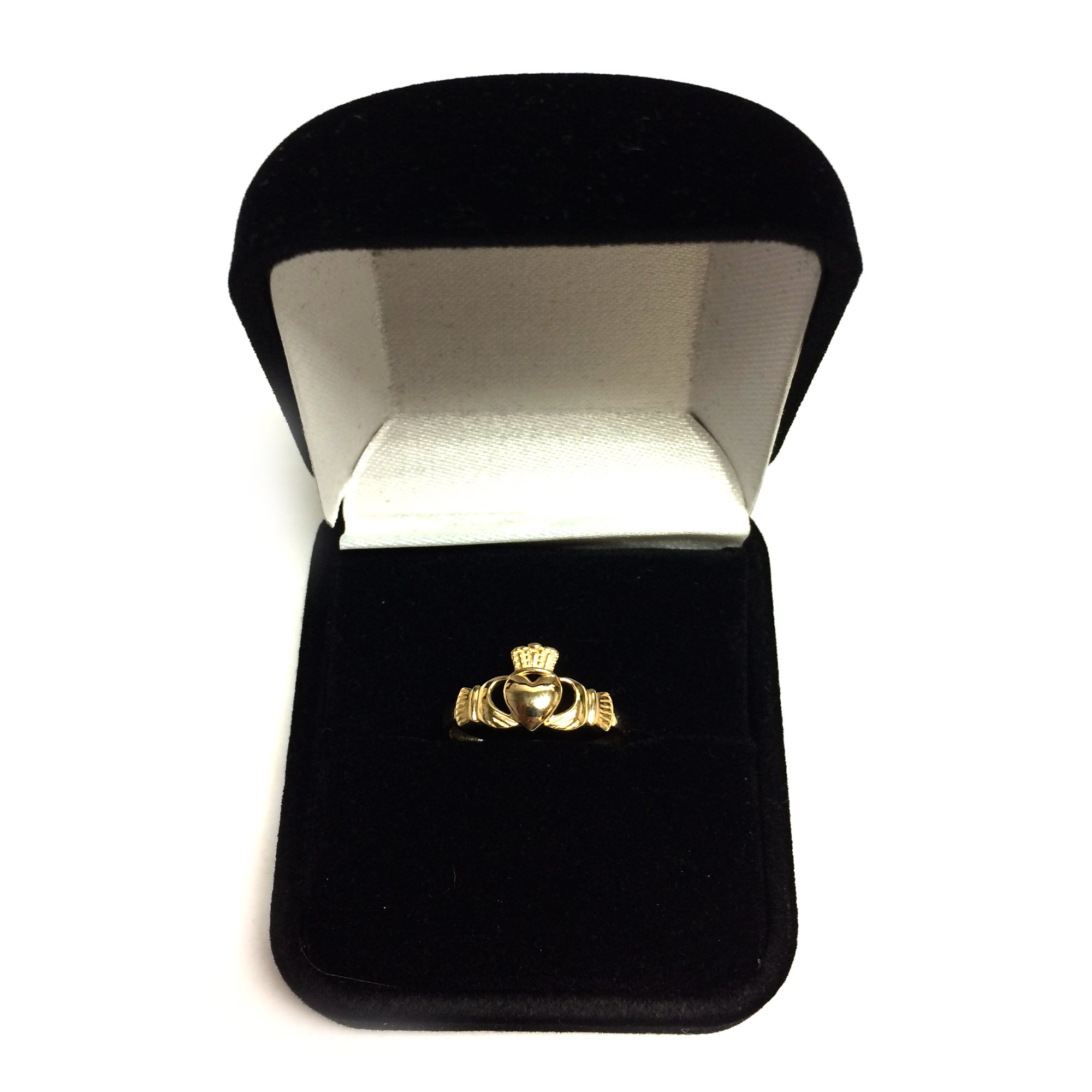 14k Yellow Gold Claddagh Ring, Size 6