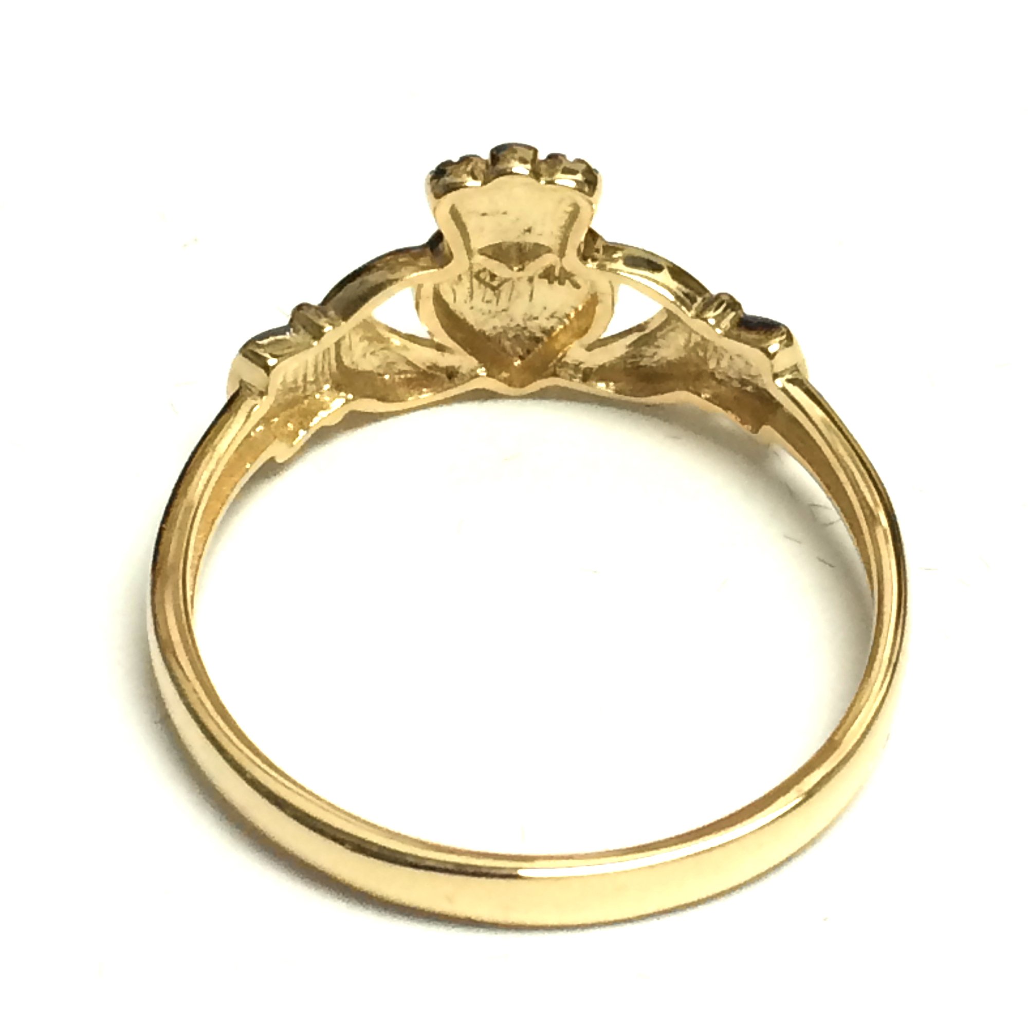 14k Yellow Gold Claddagh Ring, Size 6