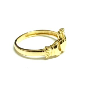 14k Yellow Gold Claddagh Ring, Size 6